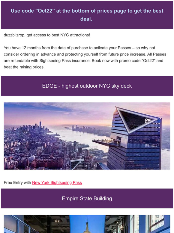 Sightseeing Pass: 🗽 4 Observation Decks + 150 more Attractios & Offers - Use code Oct22 | Milled