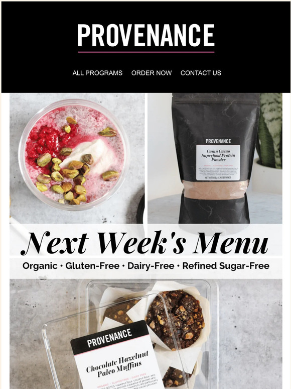 Provenance Meals: Next Week's Menu is All Your Favorites | Milled