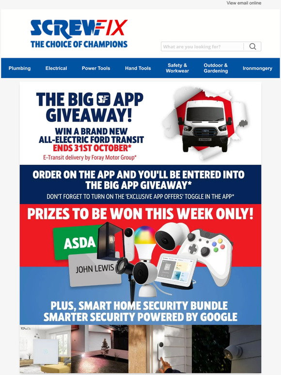 Screwfix: There's still time… Win A Brand New All-Electric Ford Transit ...