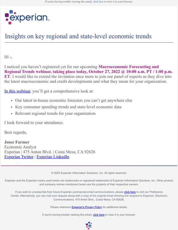 Experian [today] Macroeconomic Forecasting And Regional Trends Webinar