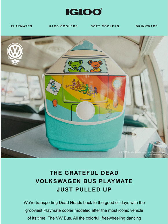 Igloo Coolers: The Grateful Dead Volkswagen Bus Playmate. Hop in!🚐☮️💙 ...