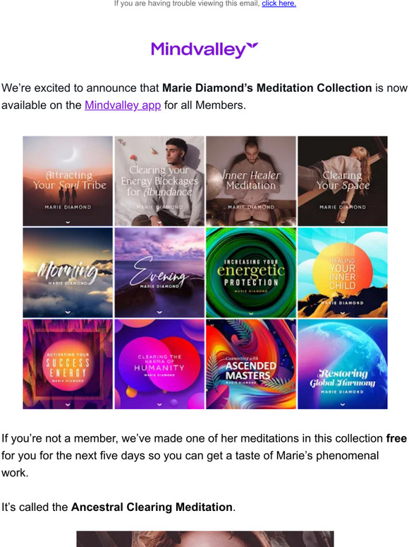 Mindvalley: [Free] The Ancestral Clearing Meditation by Marie Diamond ...