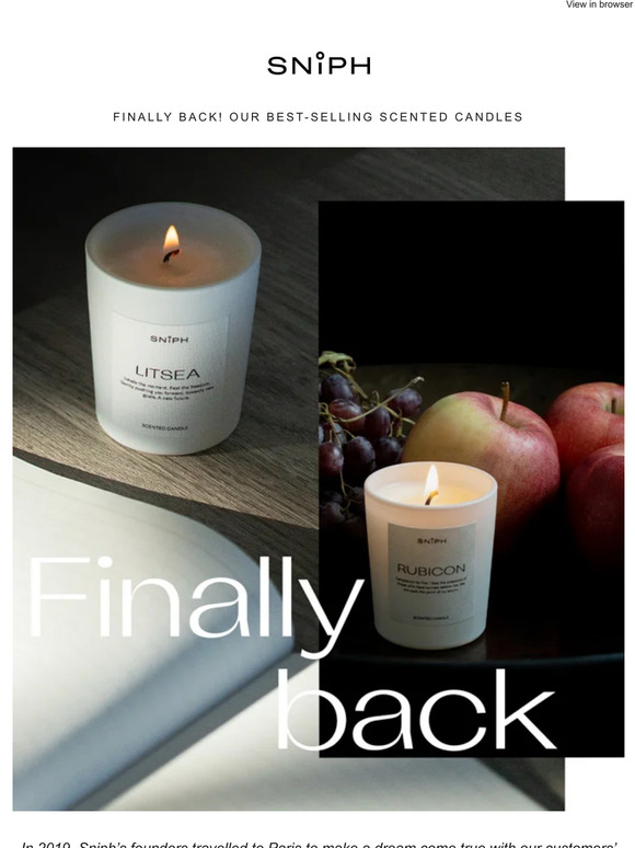 Sniph: New in! Our popular scented candles are back | Milled