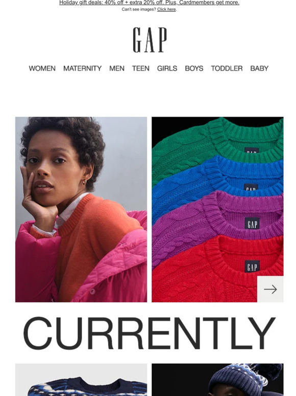 Gap: Use it or lose it: you've got 40% off + an extra 20% off waiting ...