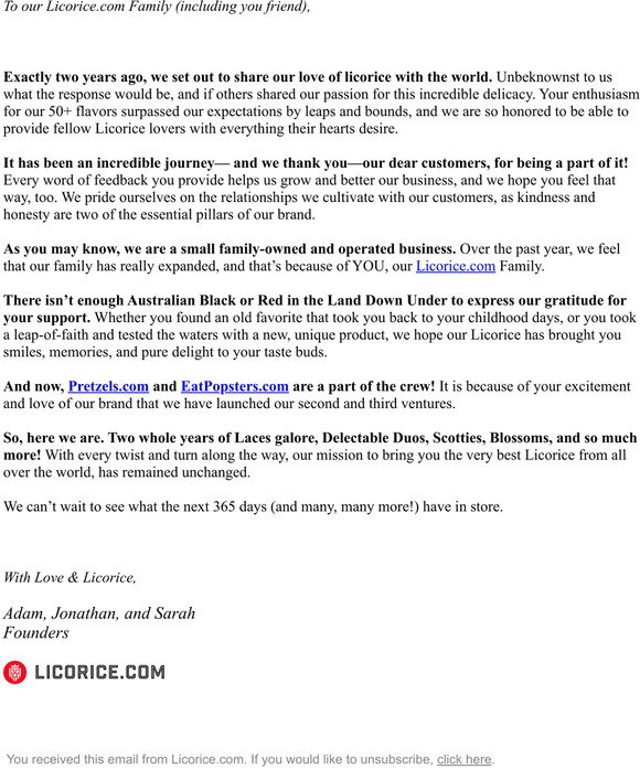Licorice: A Heartfelt Message from Our Founders | Milled