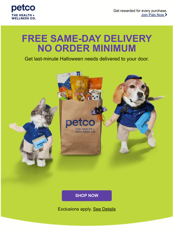 Petco: Your order delivered FREE today, no order minimum! | Milled