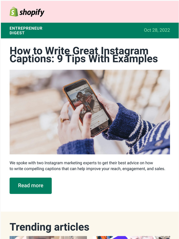 Shopify: How to Write Great Instagram Captions: 9 Tips With Examples ...