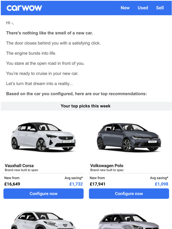 Carwow: You configured your next car | Milled