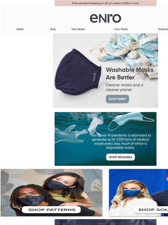 ENRO: Stop Mask Pollution…Wash and Wear Enro 100 Times. | Milled