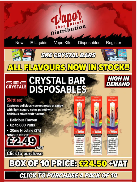 Vapor Shop Direct: HUGE SKE CRYSTAL BAR RESTOCK🔥 40 FLAVOURS NOW ...