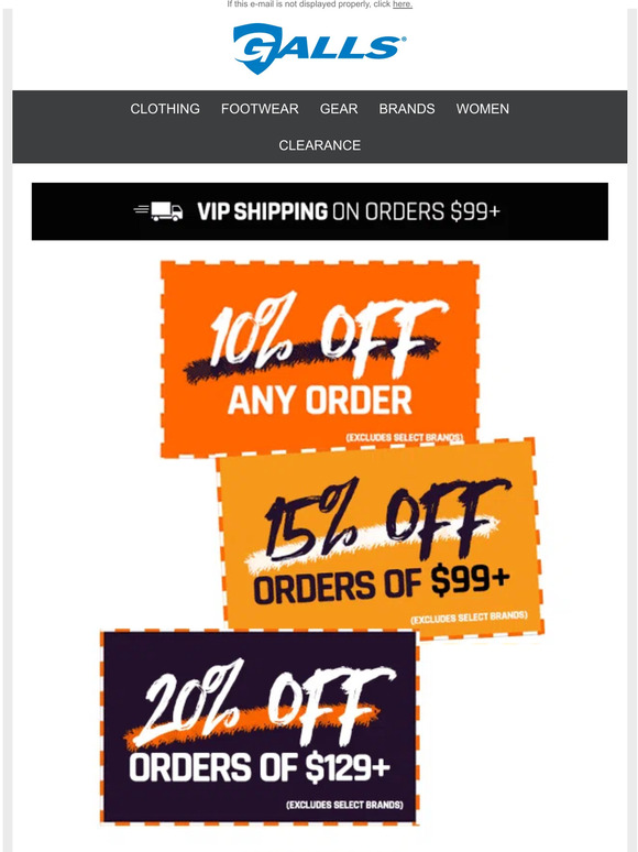 Galls: 📬 Open Now for Your 3 Coupons | Milled