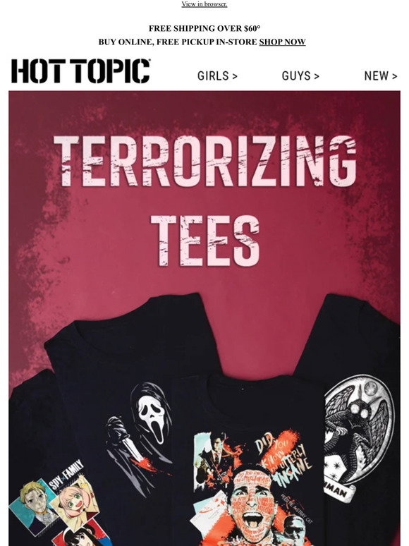 Hot Topic: Terrorizing tees to fill your drawers 😱 | Milled