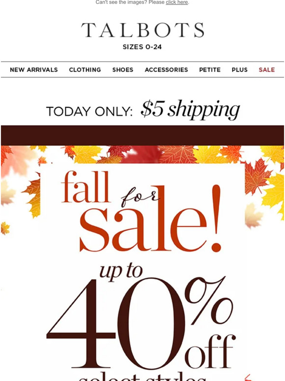 Talbots: Up to 40% off FALL + extra 30% off MARKDOWNS | Milled