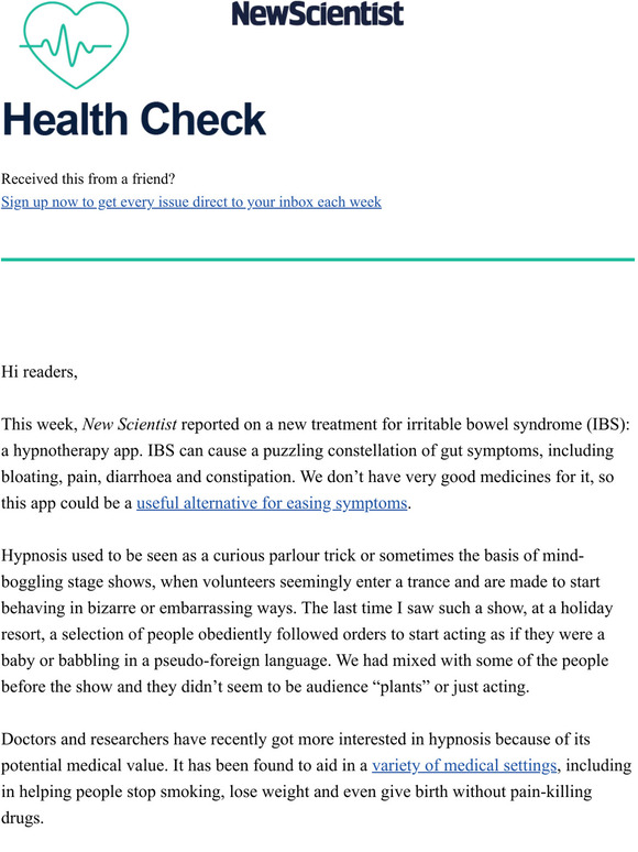 New Scientist: 🚑 How does medical hypnosis work? | Milled