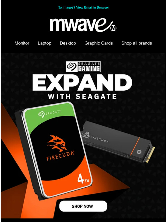 Mwave: Seagate Gaming - Level Up with Fast Gaming Drives! | Milled