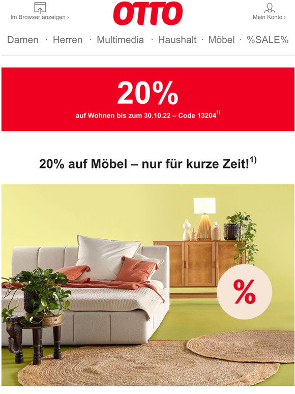 Otto: 20% aufs Wohnsortiment des Verkäufers OTTO | Milled