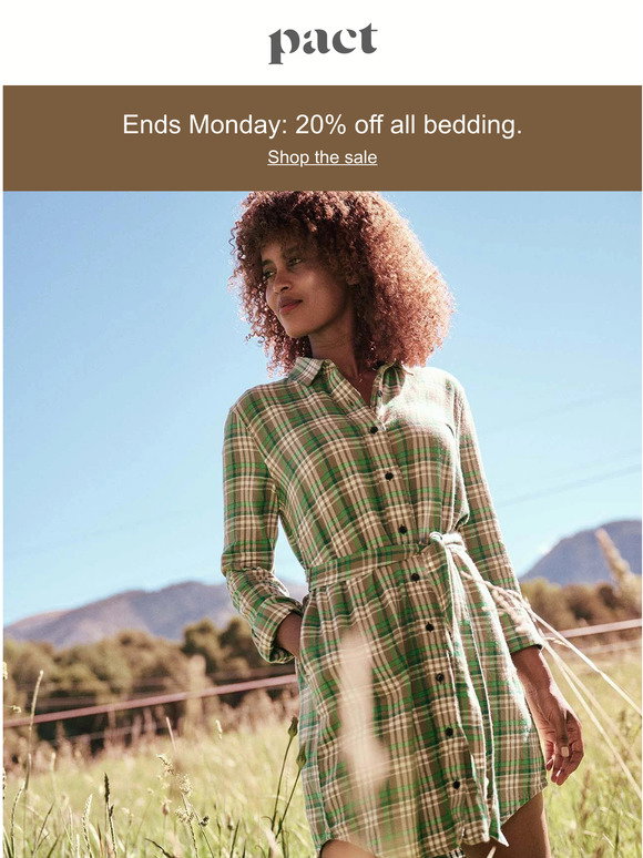 PACT Apparel: NEW organic flannel + 20% off bedding! | Milled