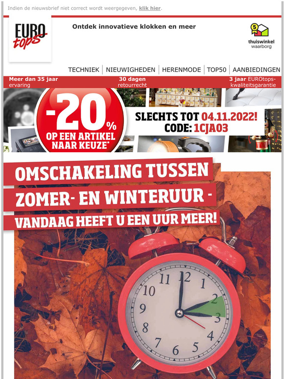 Eurotops: Uurverandering: maak optimaal gebruik van dat extra uurtje ...