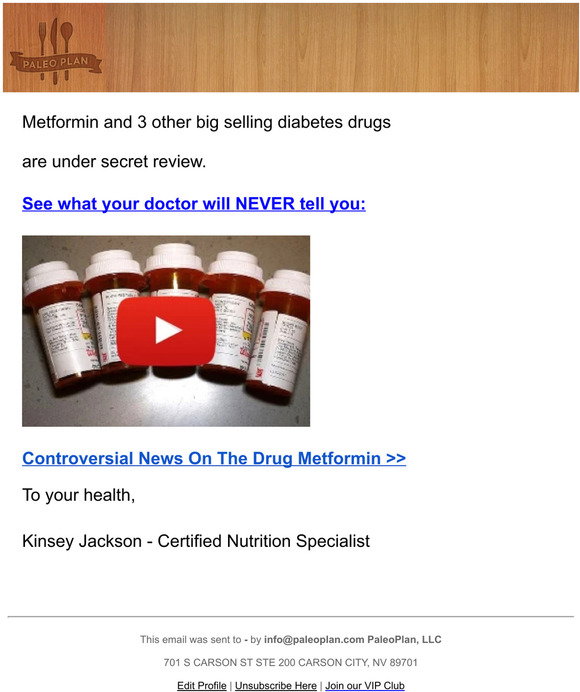 PaleoPlan: Controversial News About The Drug Metformin | Milled