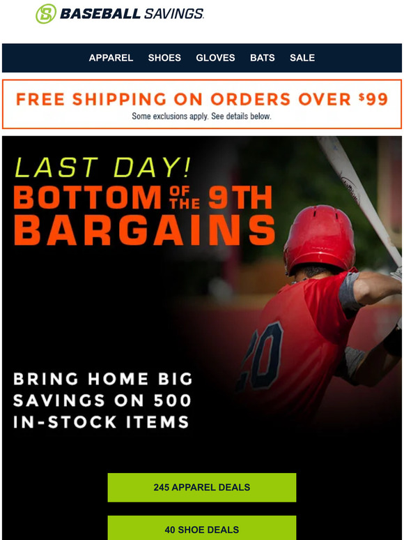 Baseball Savings: Last Day For Bottom Of The 9th Bargains + Email Only ...