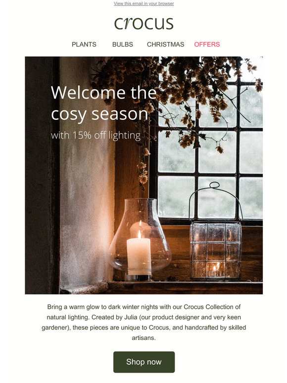 Crocus: Welcome the cosy season with 15% off lighting | Milled