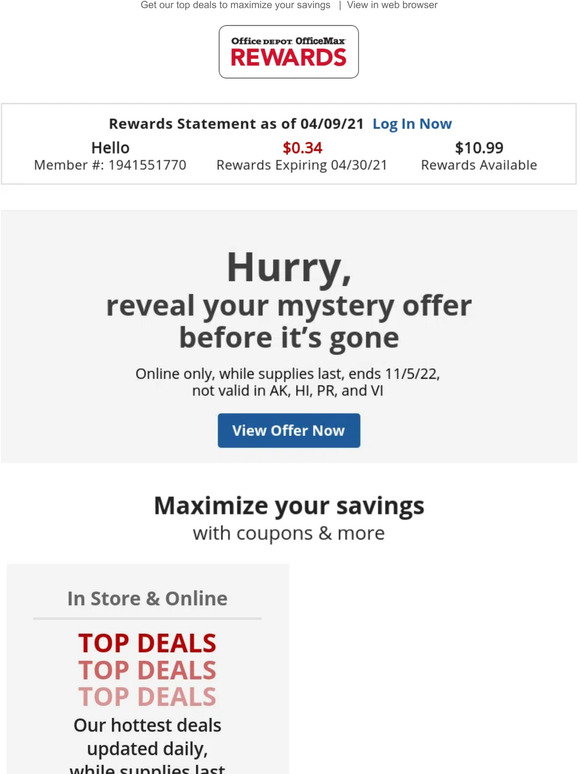Office Depot: Shhh...Reveal Secret Offer 👀 + More Coupons To Save | Milled
