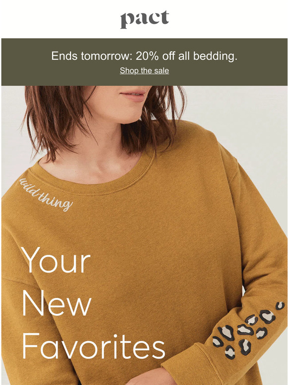 PACT Apparel: All the new stuff (+ 20% off bedding!). | Milled