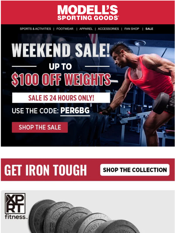 Modell's Sporting Goods: Weight Sets Are Up To $100 OFF (24 Hours Only ...