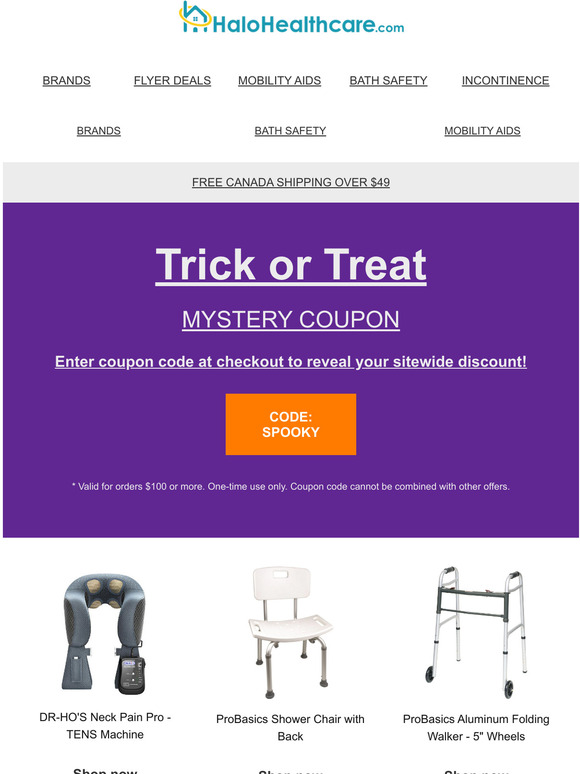 Halo Healthcare: Trick or Treat Mystery Coupon 👻 | Milled