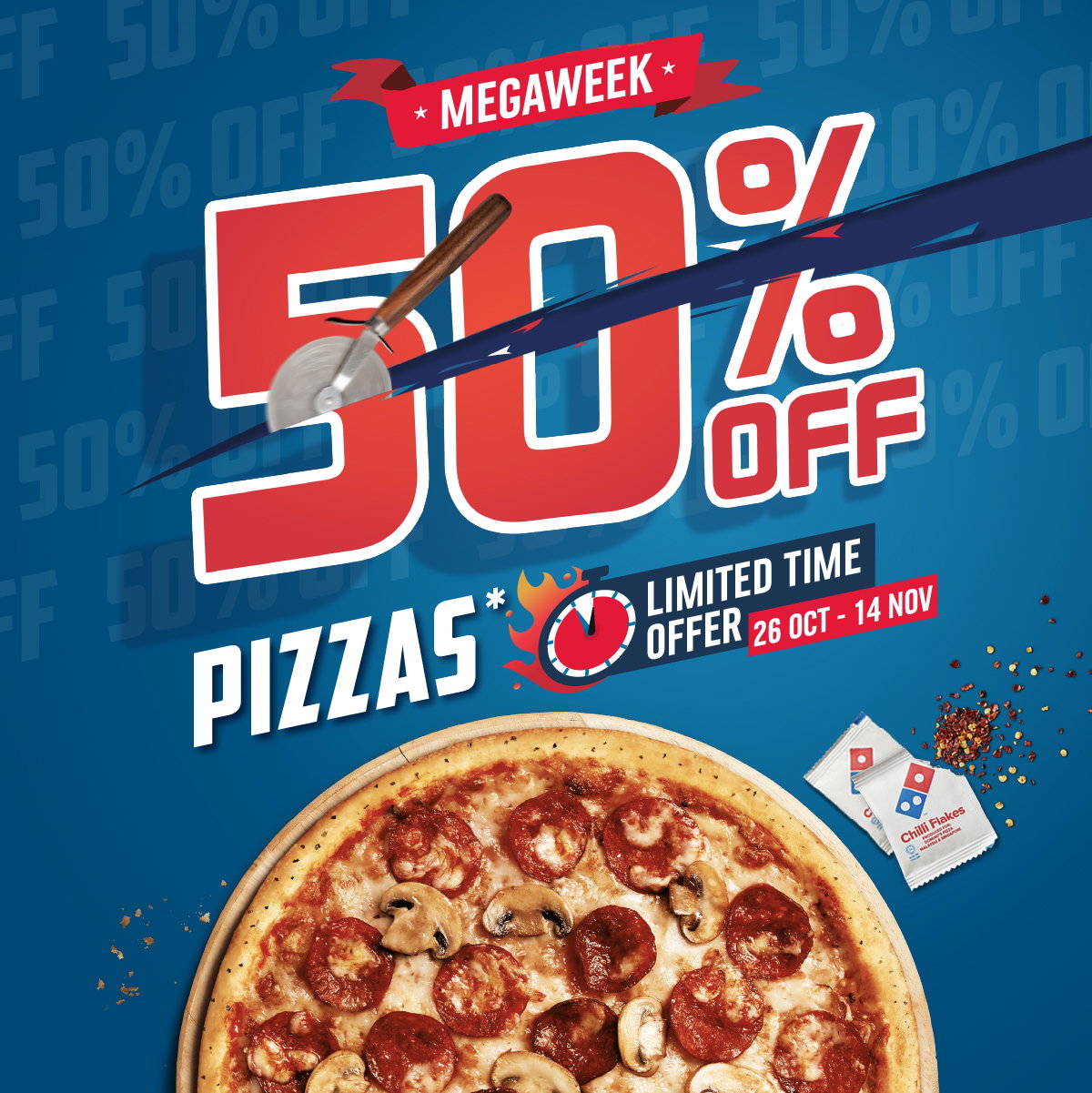 Domino's Pizza: 50% off Pizzas - till 14 Nov only | Milled