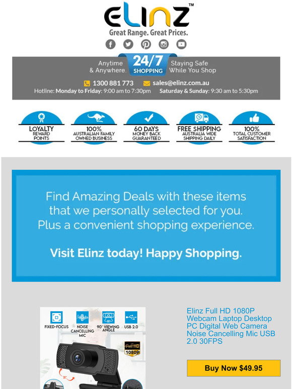 Elinz: We think you'll love: Elinz Full HD 1080P Webcam Laptop Desktop ...