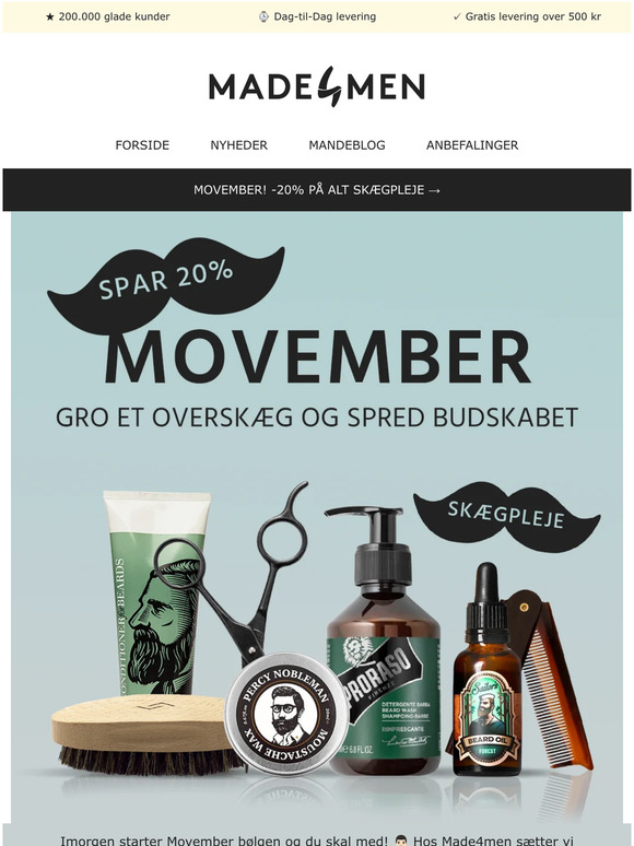 Made4men.dk: MOVEMBER 👨🏻 Alt til det perfekte overskæg! | Milled