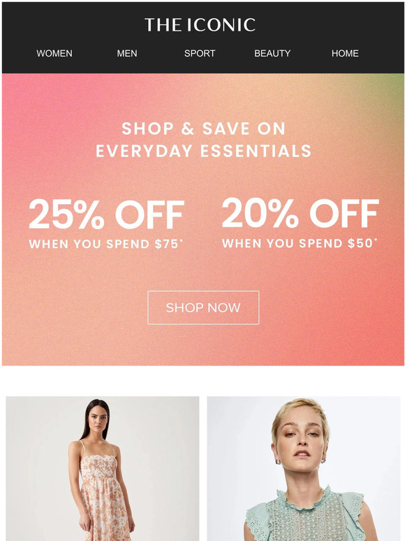 The Iconic AU: Spend $50 🤝 SAVE 20% on can't-live-without styles | Milled