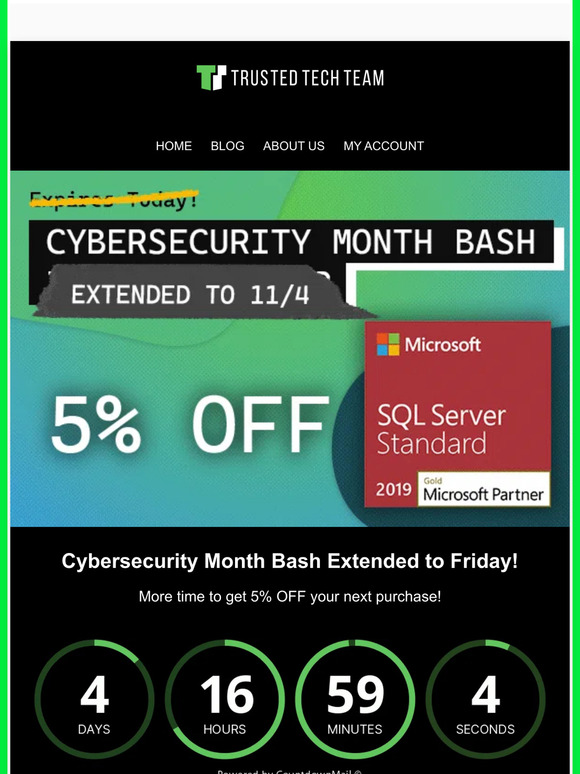 Trusted Tech Team: Deadline Extension: Cybersecurity Bash Promo is Extended to Friday 11/4 | Milled