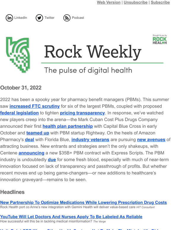 The Rock Health Podcast: Debunking Patient Data: Spooky szn for PBMs ...