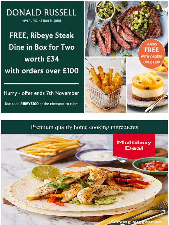 Donald Russell: FREE Ribeye Dine in for Two Box 🥩 | Milled