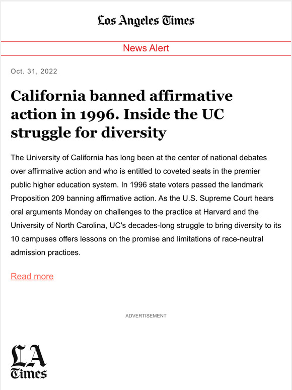 Los Angeles Times: California banned affirmative action in 1996. Inside ...