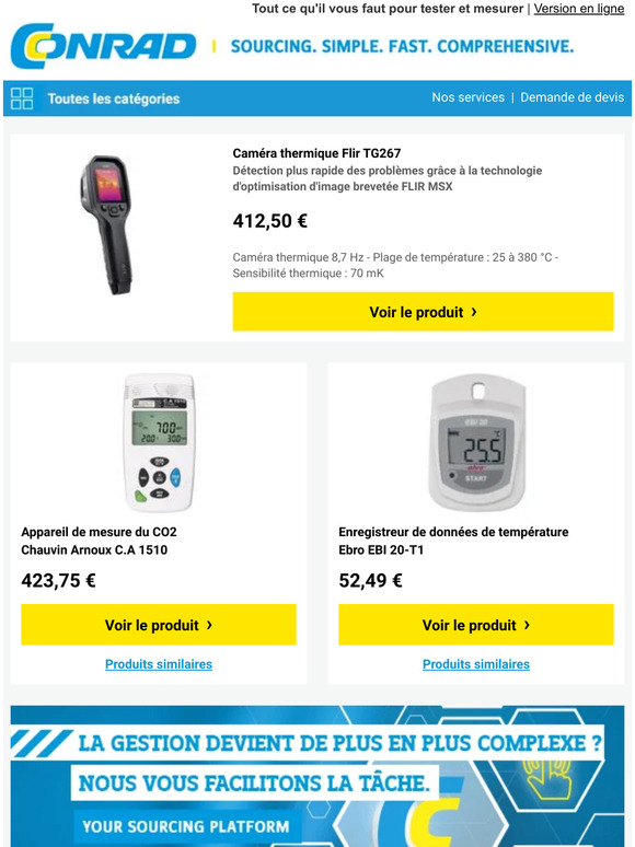 Conrad: Caméra thermique FLIR pour détecter rapidement les problèmes ...