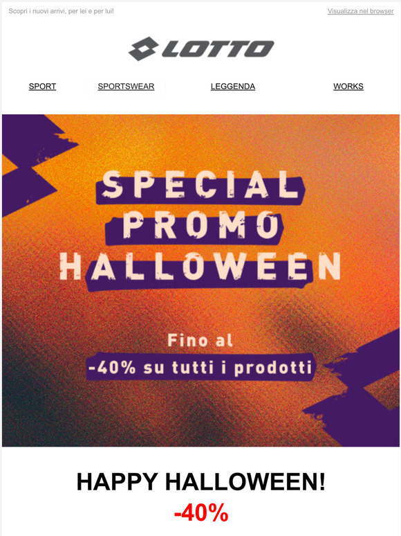 Lotto Sport: 🎃 -40%: Scopri la promo da urlo! | Milled