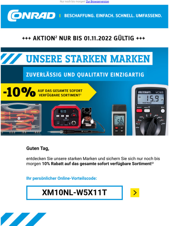 Conrad: 💪 Unsere starken Marken: Jetzt entdecken & 10% sparen!² | Milled