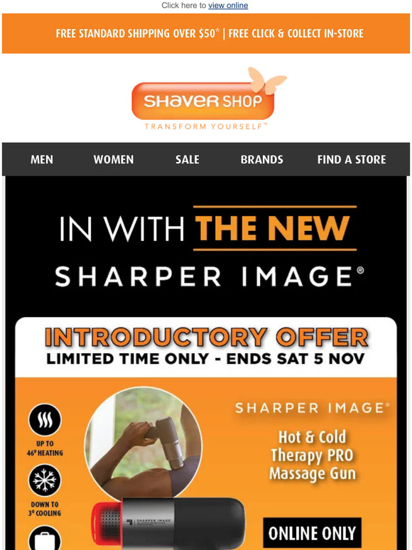 Shaver Shop: Meet the Sharper Image Hot & Cold Massage Gun! | Milled