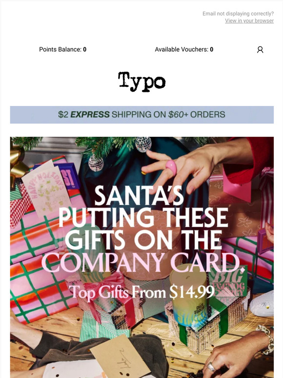 Typo Email Newsletters: Shop Sales, Discounts, and Coupon Codes