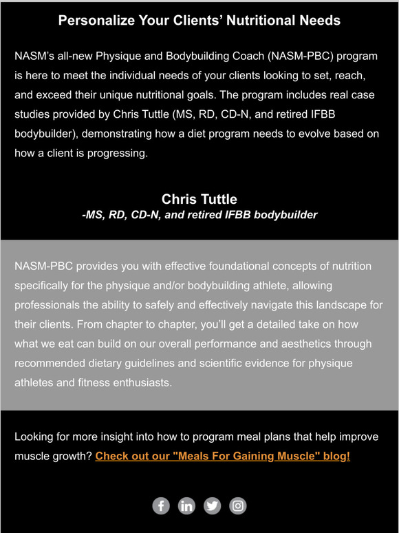 National Academy of Sports Medicine: Marie, Your New Career in ...