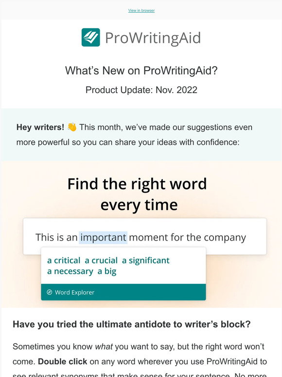 ProWritingAid: Find The Words You're Looking For | Milled