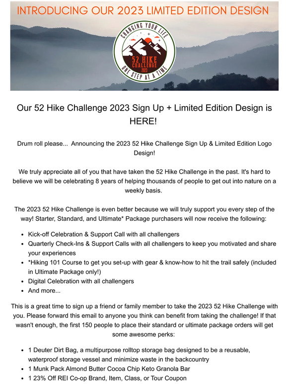 52 Hike Challenge: Sign Up For The 52 Hike Challenge 2023 Now | Milled
