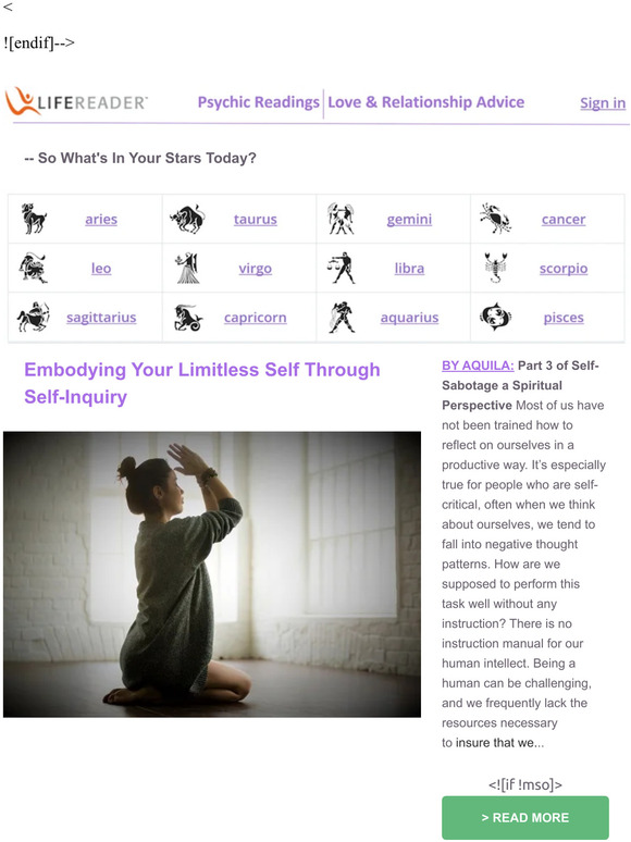 Lifereader: Embodying Your Limitless Self Through Self-Inquiry | Milled