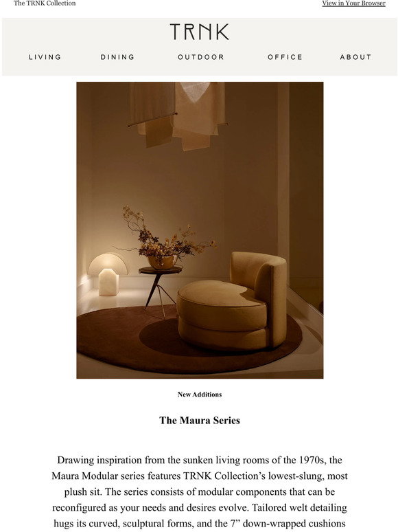 TRNK: New! Maura Chaise & Swivel Chair | Milled