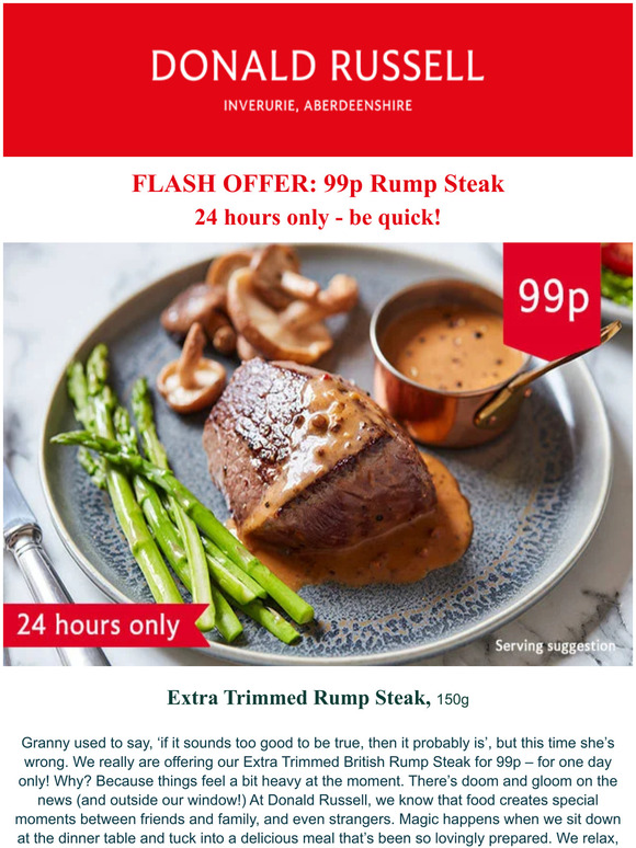 Donald Russell: 99p British Rump Steaks 🥩 👀 | Milled