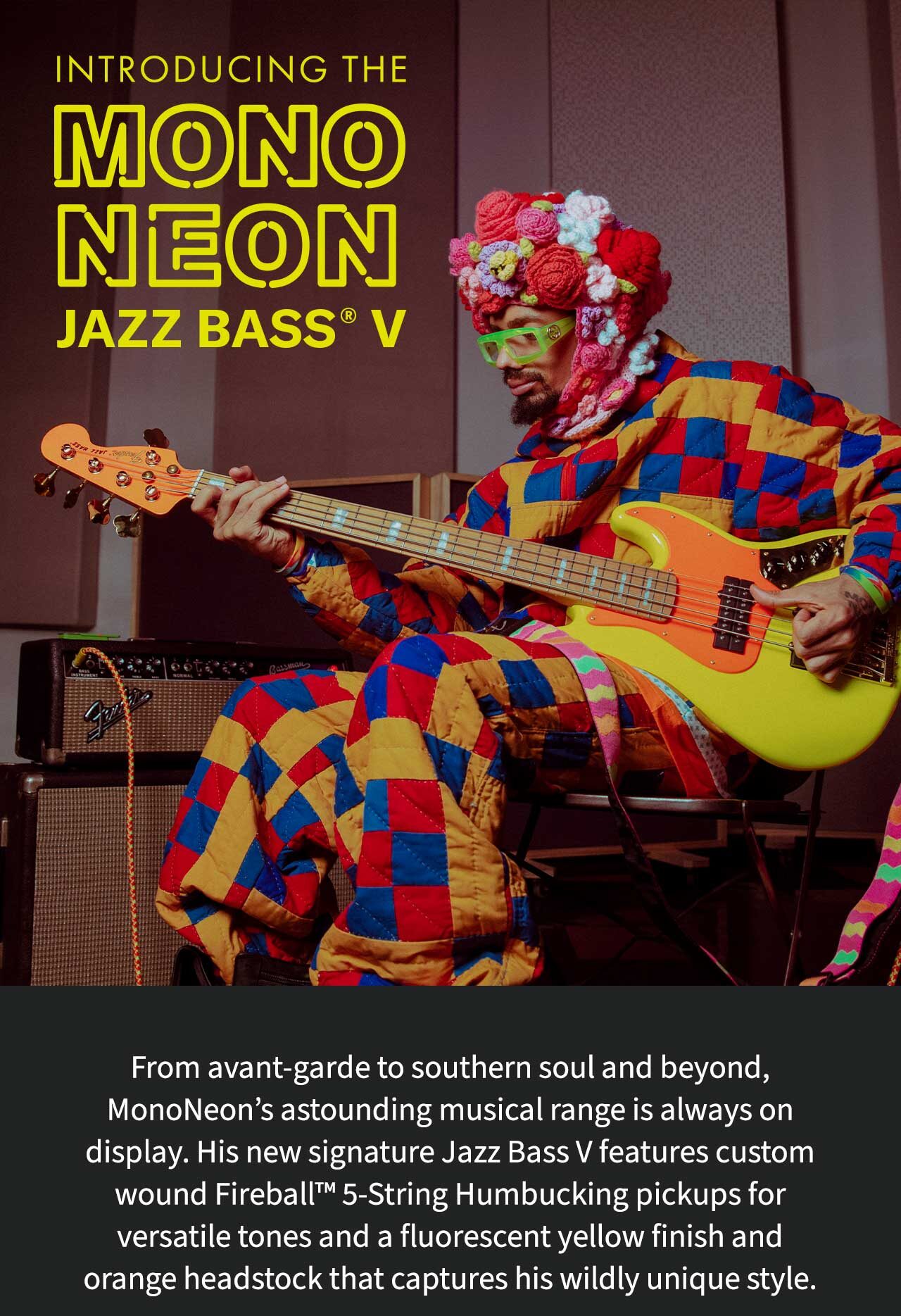 Fender UK: Introducing the MonoNeon Jazz Bass V | Milled