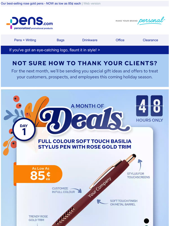 Pens.com: Show your love for customers with rose gold! | Milled